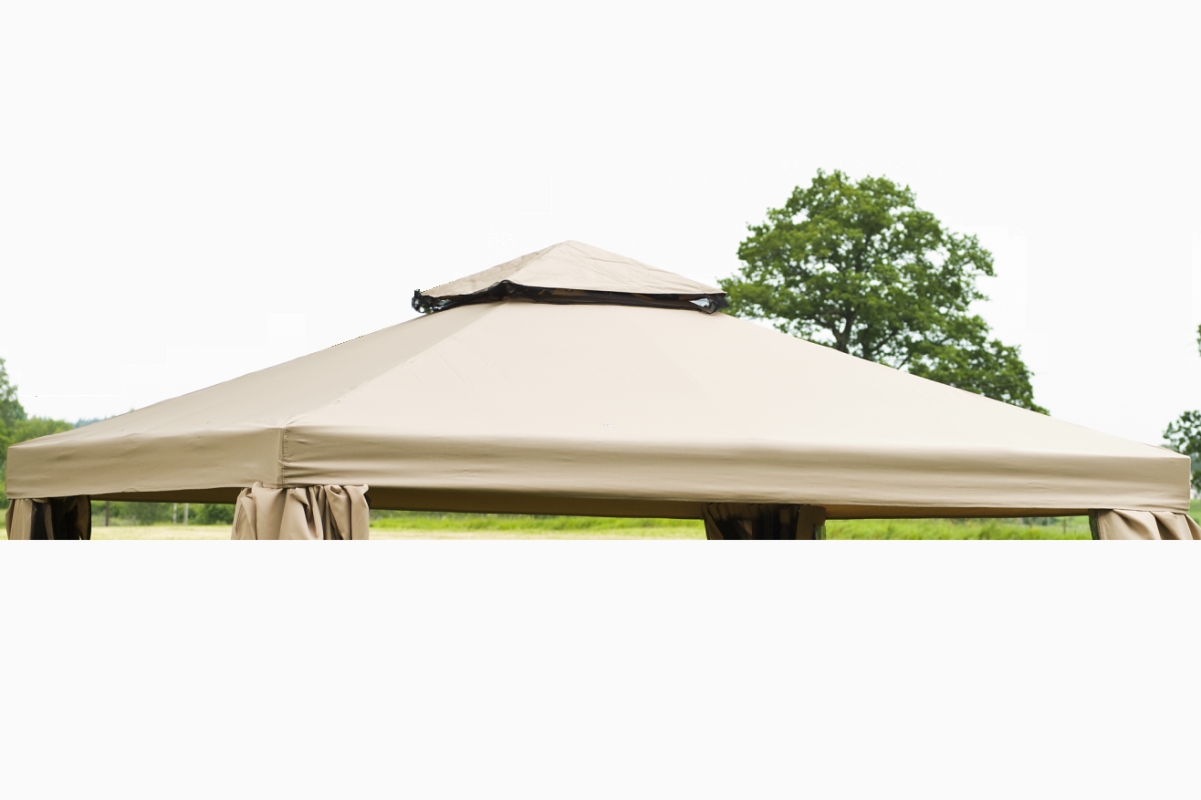Tak till paviljong Göteborg 3x4 m i beige. Extratak för paviljong.